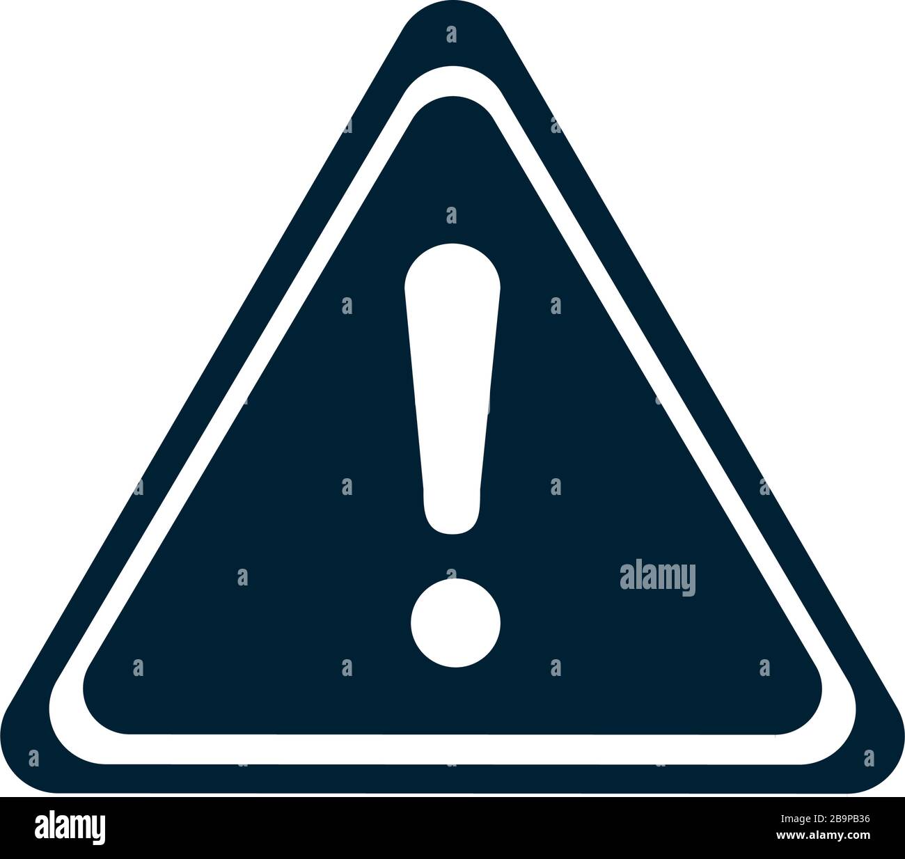 warning sign icon over white background, silhouette style, vector ...