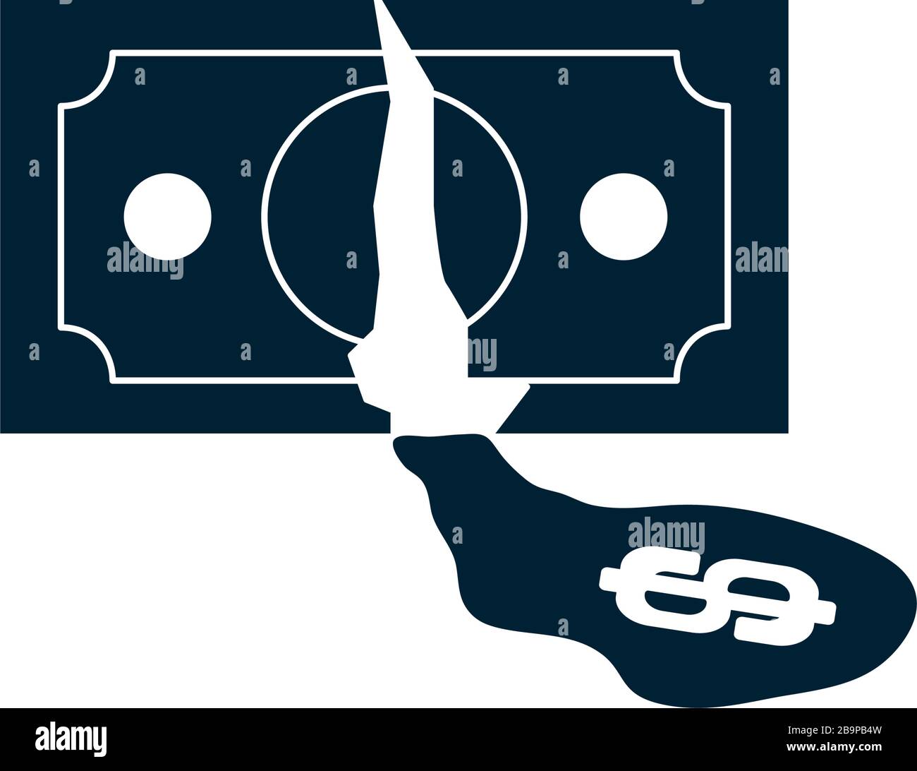 money bills and spilled oil with money symbol icon over white ...