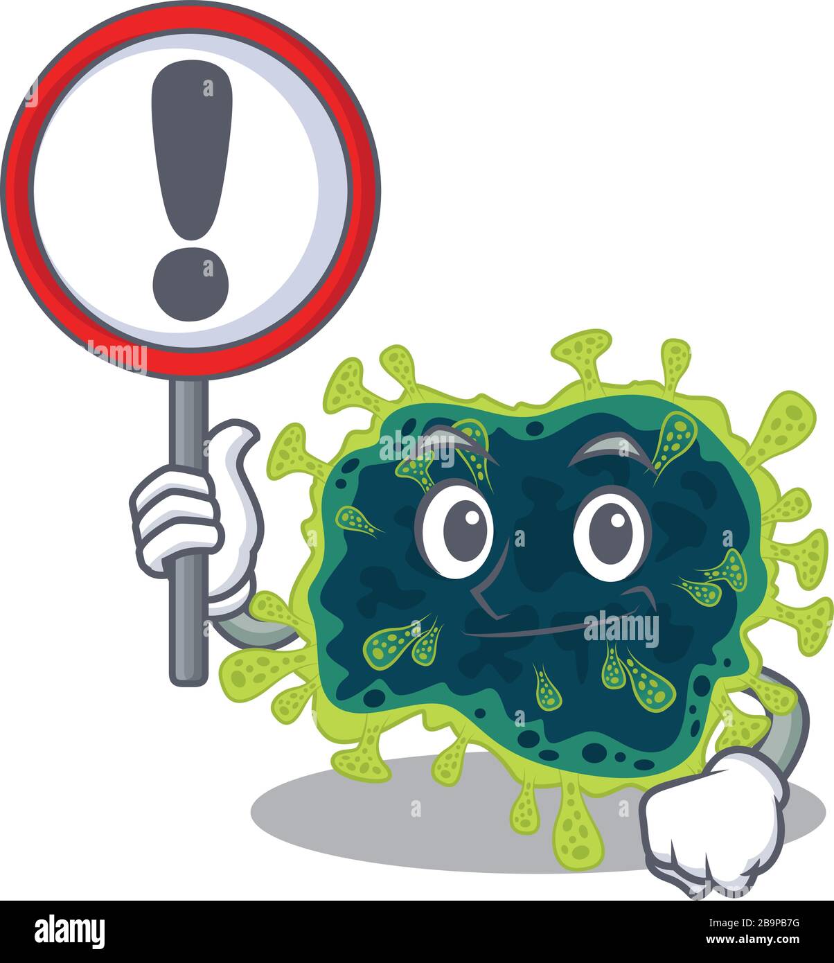Cheerful cartoon style of beta coronavirus holding a sign Stock Vector ...