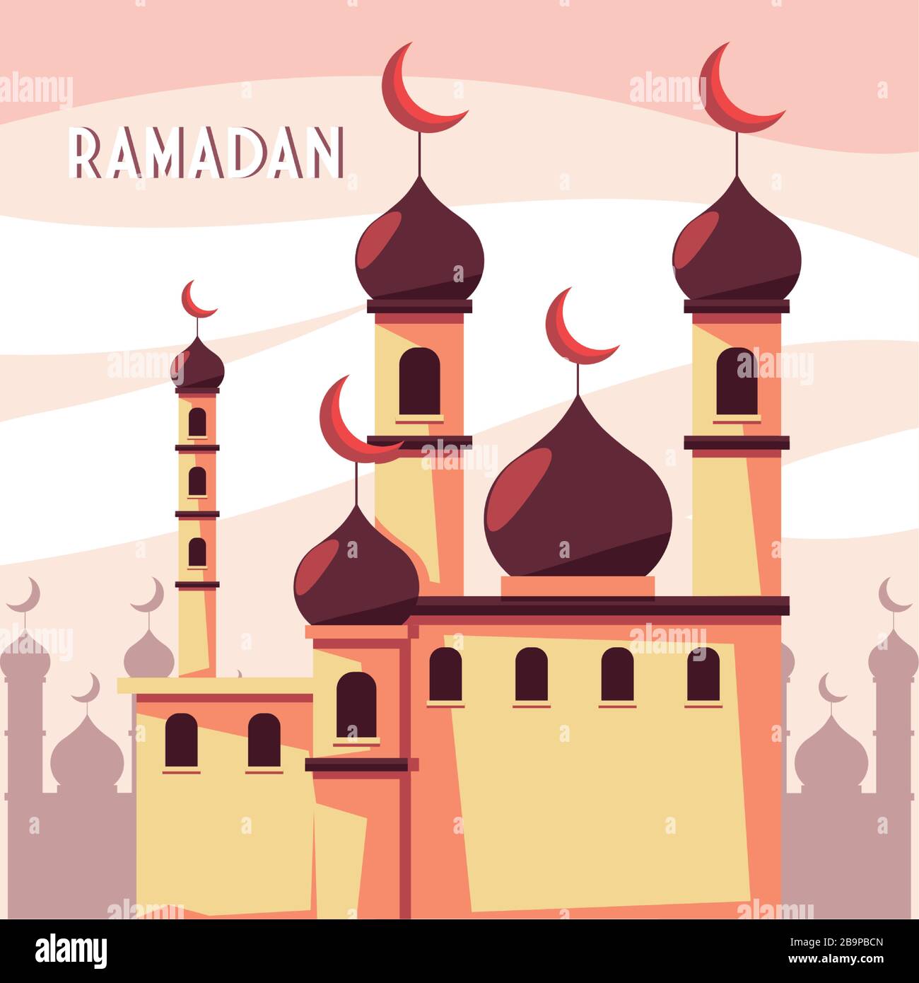 mosque building with label ramadan vector illustration design Stock ...