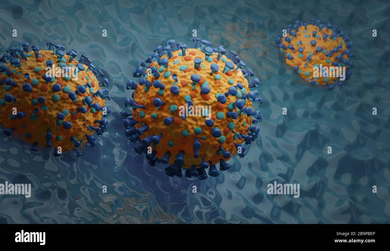 Coronavirus with background 3d rendering medical illustration, showing ...