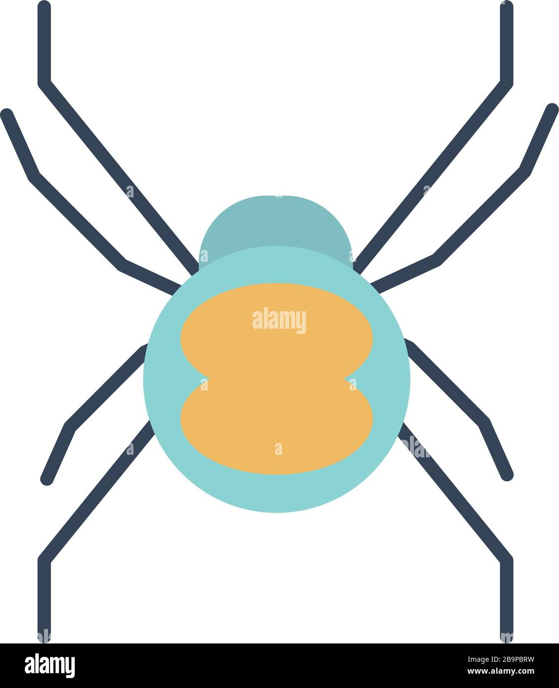 small spider icon over white background, flat style, vector ...