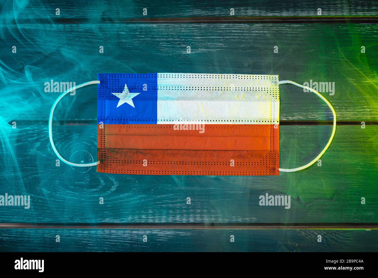 Medical mask for protection against airborne diseases, painted in the ...