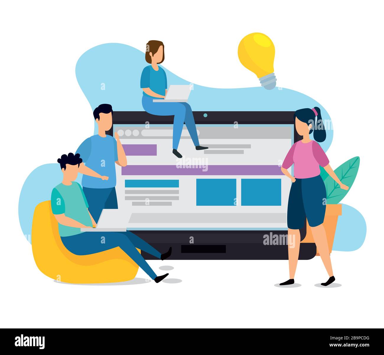 Coworking scene Stock Vector Images - Alamy