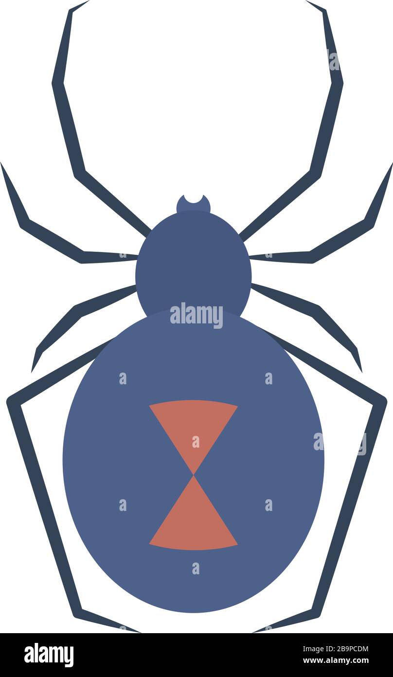 black widow spider icon over white background, flat style, vector ...
