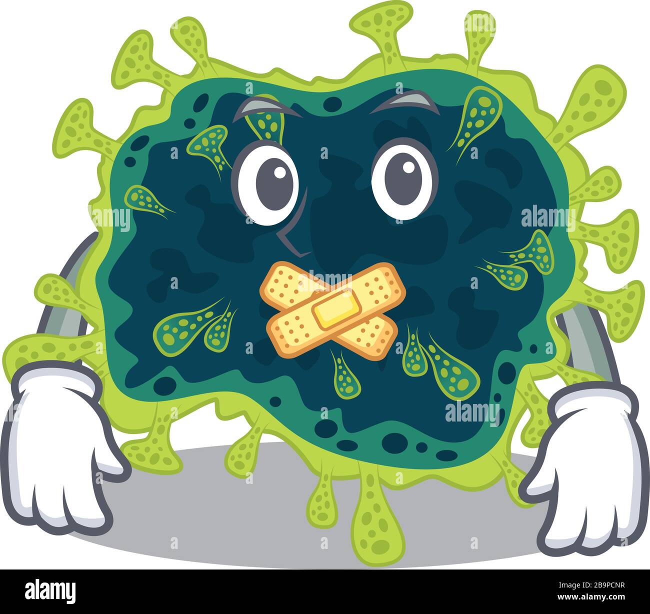 beta coronavirus mascot cartoon character design with silent gesture ...