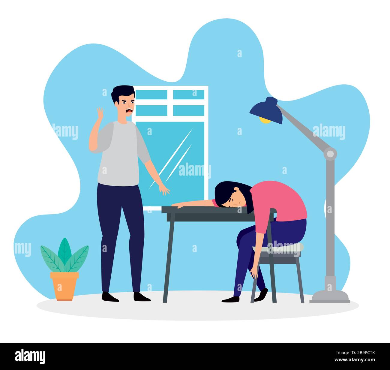 Stressed couple Stock Vector Images - Alamy