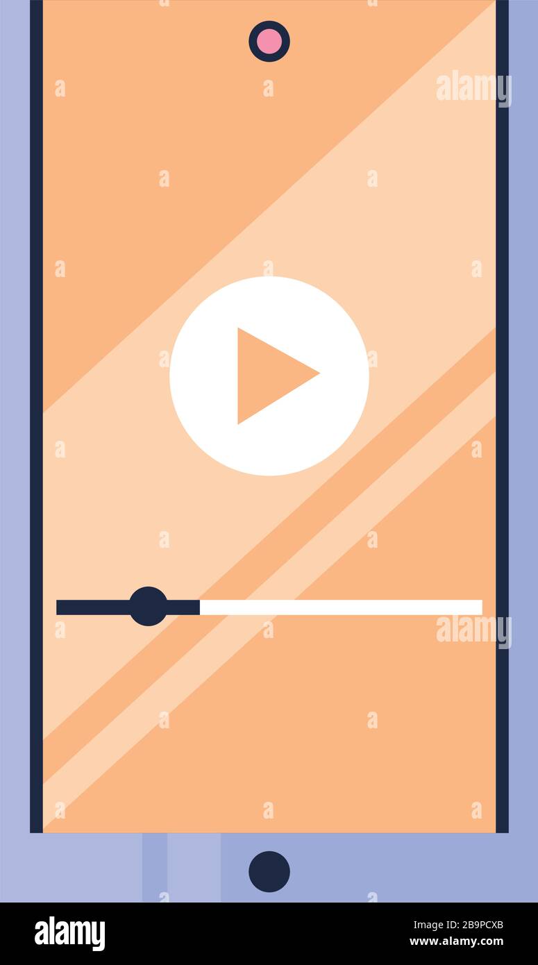 smartphone with play button on the screen vector illustration design ...