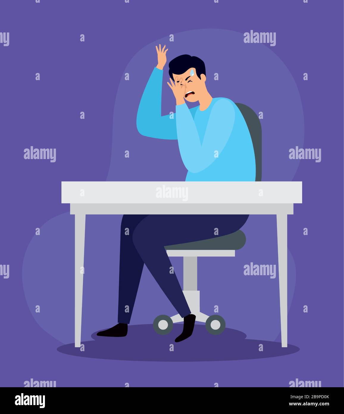 Man fear mood character Stock Vector Images - Alamy