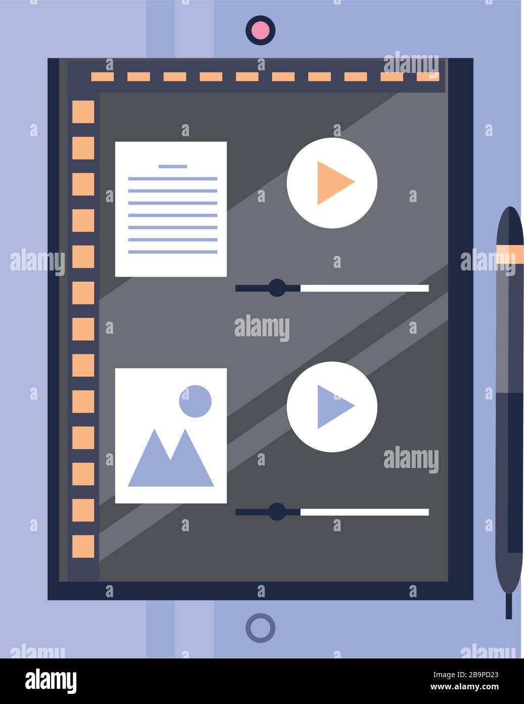 tablet with play button on the screen vector illustration design Stock ...