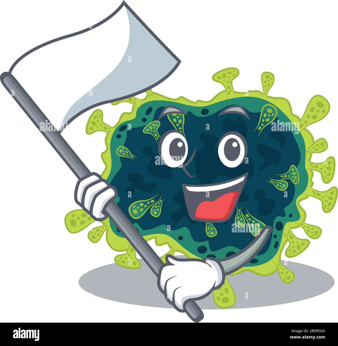 beta coronavirus cartoon character design holding standing flag Stock ...