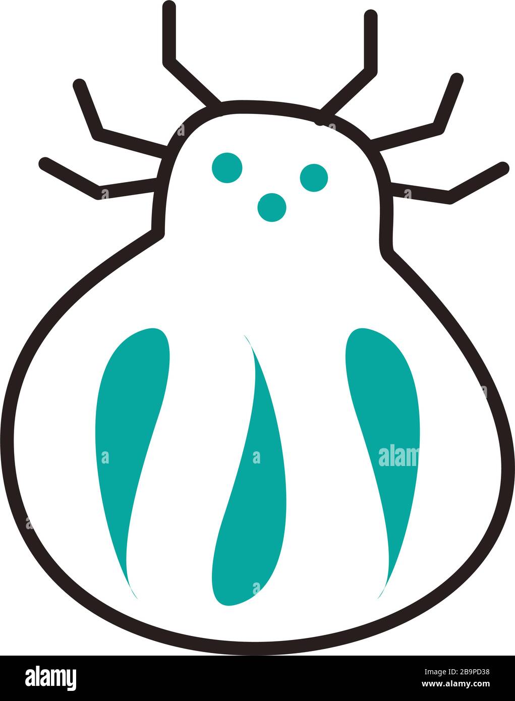 Virus with legs half line half color style icon design, Bacterium ...