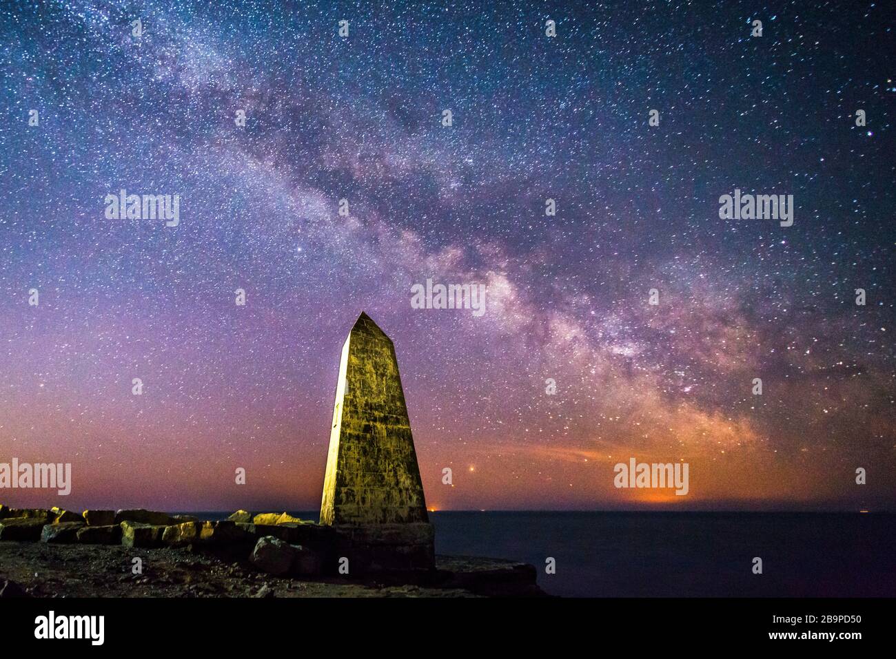 Portland Bill, Dorset, UK. 25th March 2020. UK Weather. The Milky Way ...