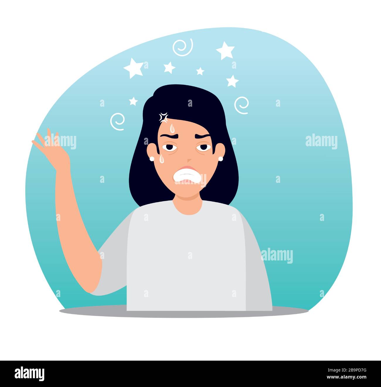 Woman fear mood character Cut Out Stock Images & Pictures - Alamy