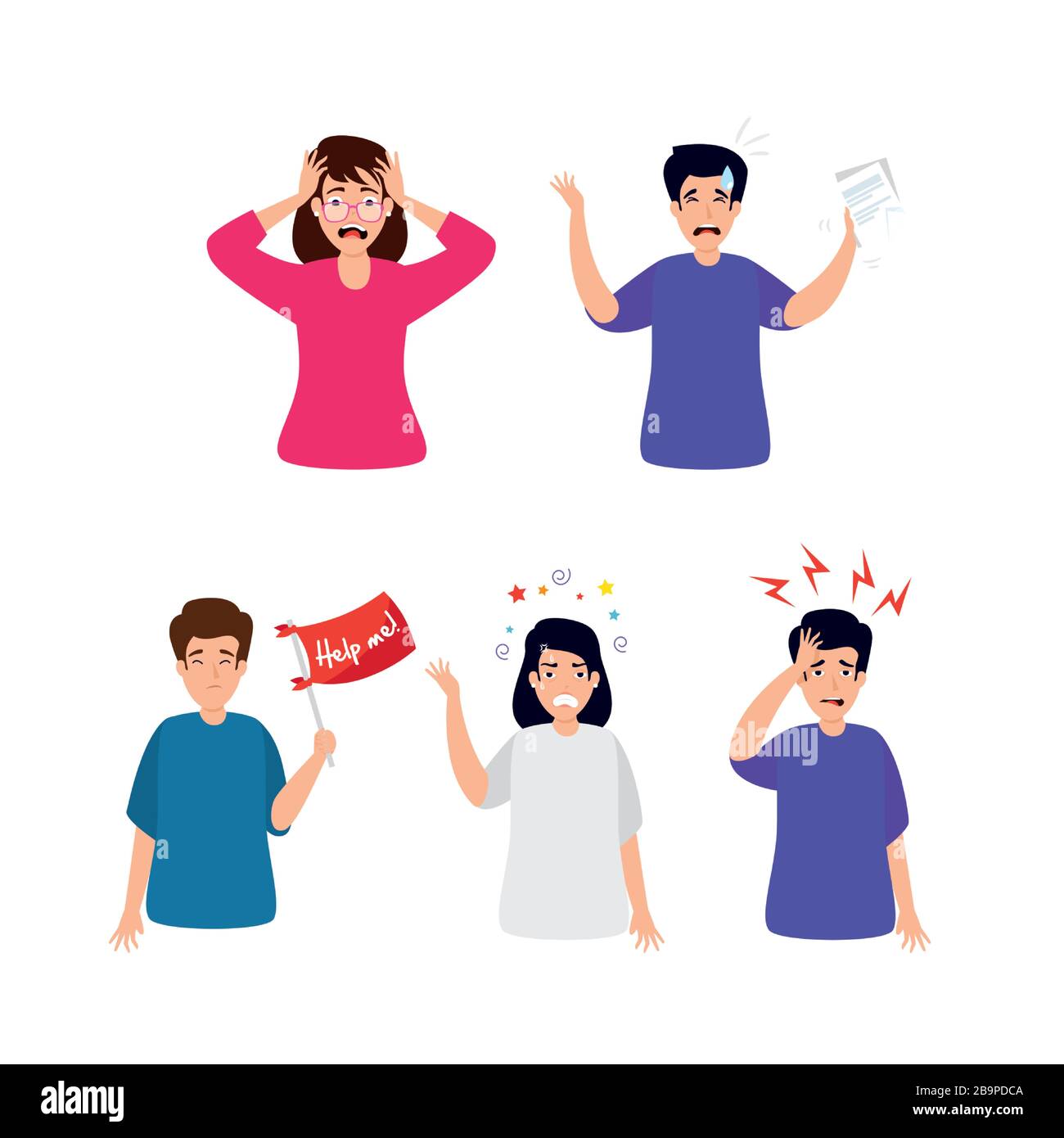 group of people with stress attack Stock Vector Image & Art - Alamy