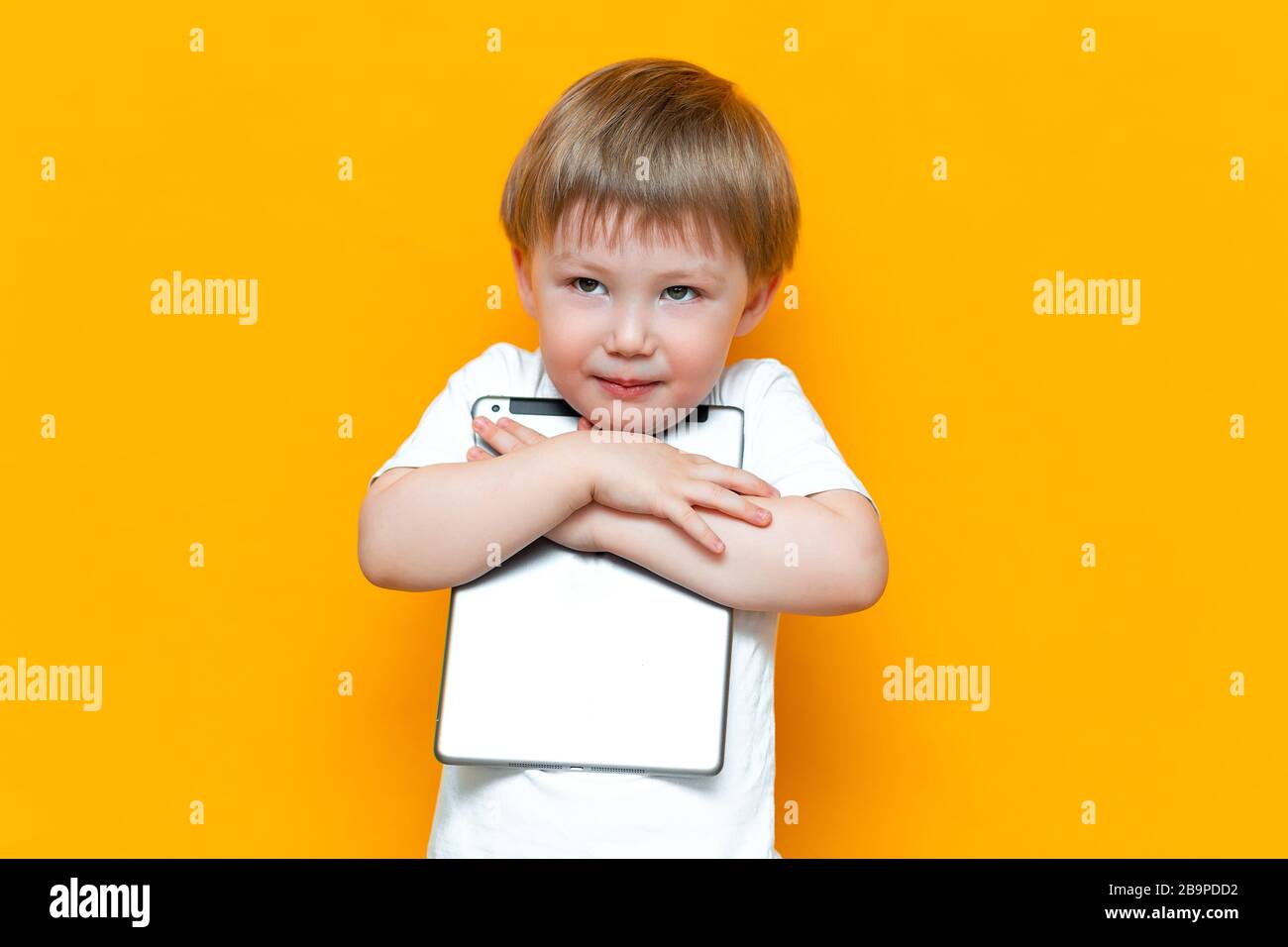 Child Holding Tablet Computer Business High Resolution Stock ...