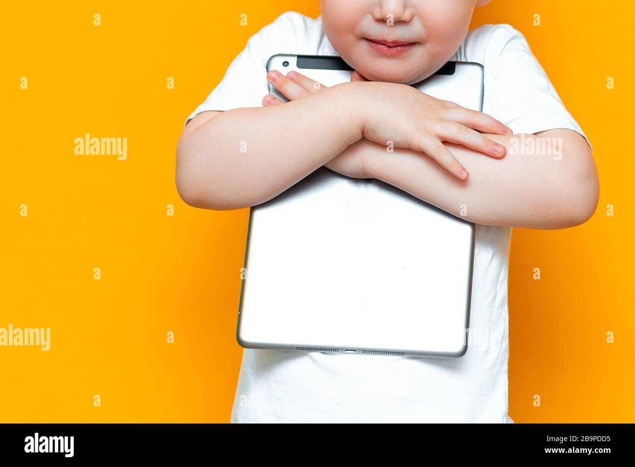 Child Holding Tablet Computer Business High Resolution Stock ...