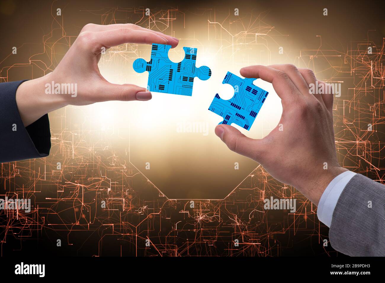 Digital transformation concept with the jigsaw puzzle Stock Photo - Alamy