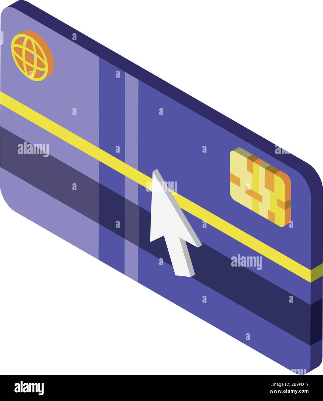credit card with cursor on white background vector illustration design ...