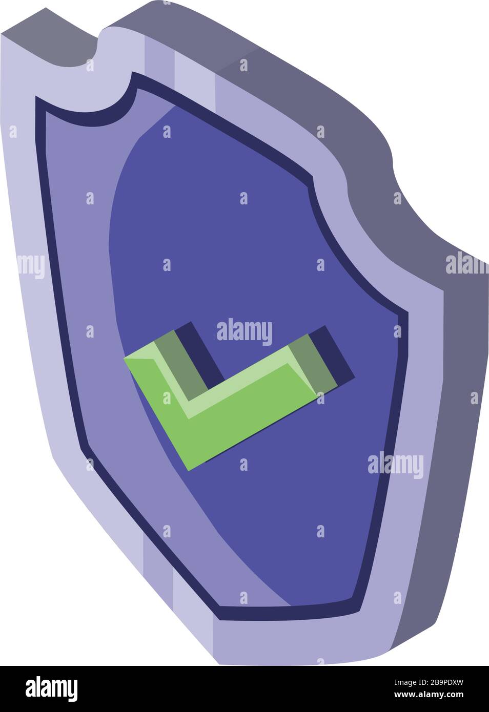 shield with check box symbol on white background vector illustration ...