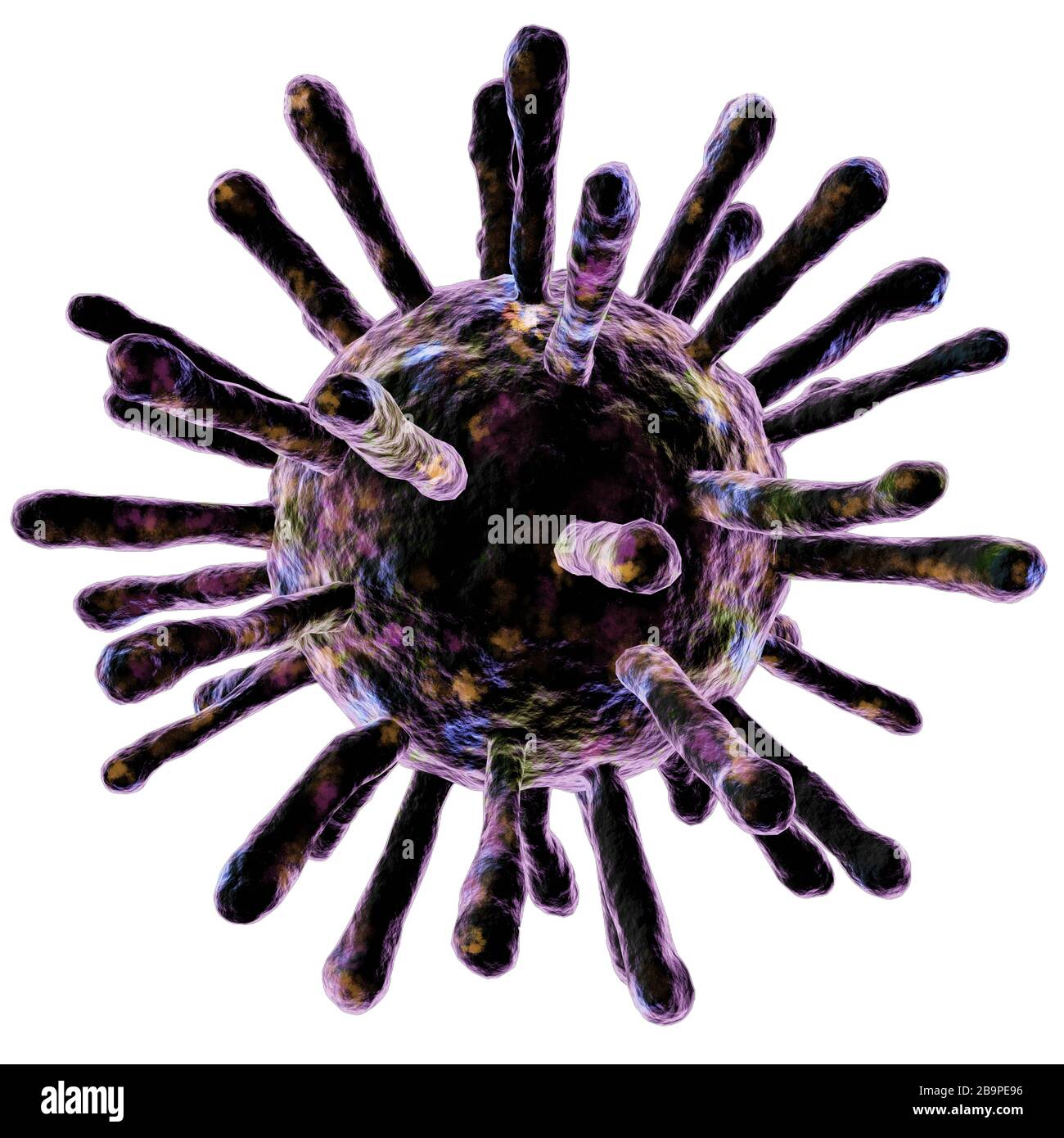 3D model of corona viruses, covid-19 isolated on white background ...