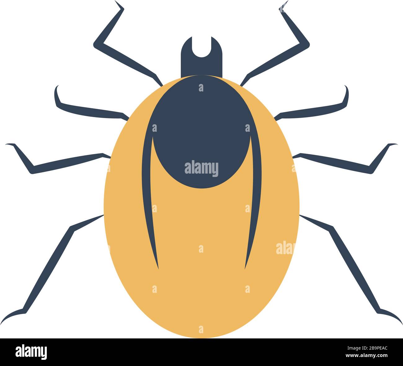 mite insect icon over white background, flat style, vector illustration ...
