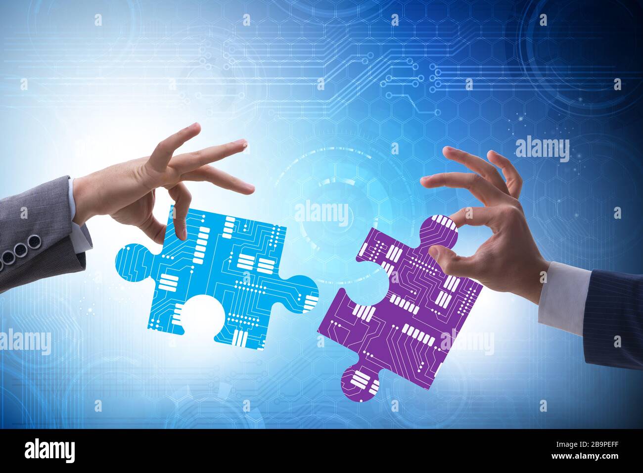 Digital transformation concept with the jigsaw puzzle Stock Photo - Alamy