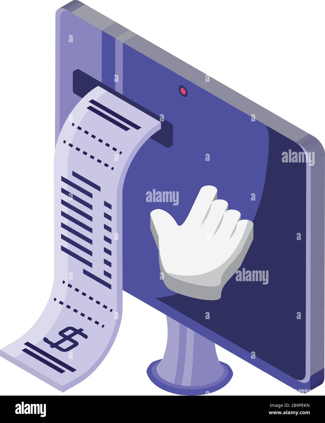 screen with purchase ticket on white background vector illustration ...