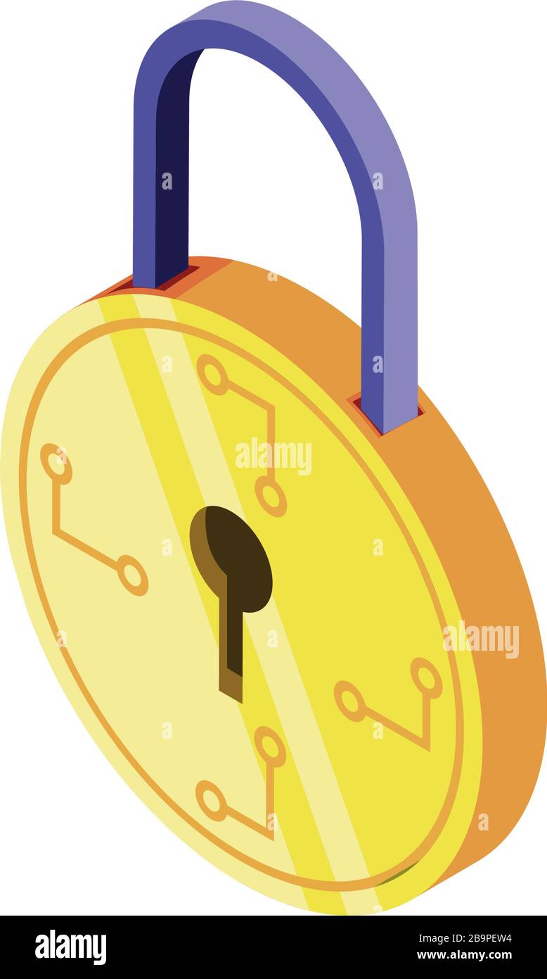 closed digital padlock on white background vector illustration design ...