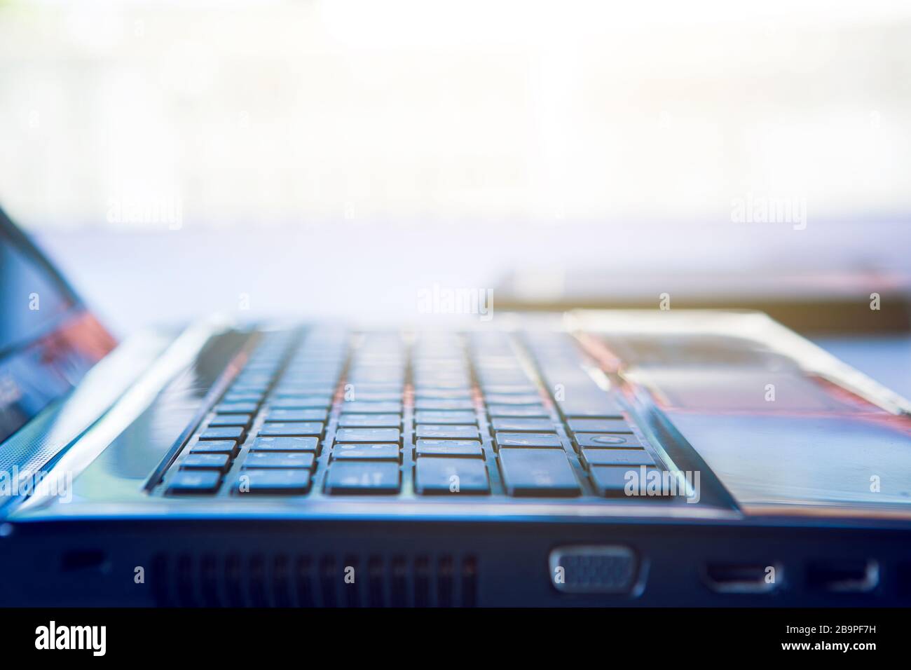 side view of laptop keyboard Stock Photo - Alamy