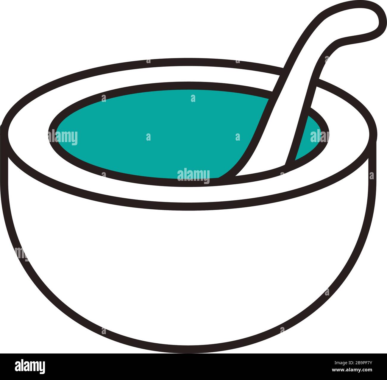 Bowl half line half color style icon design, Chemistry science ...