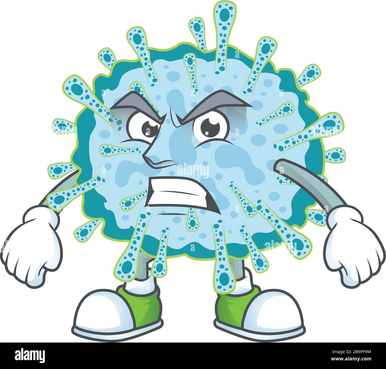 Charming coronavirus illness mascot design style waving hand Stock ...