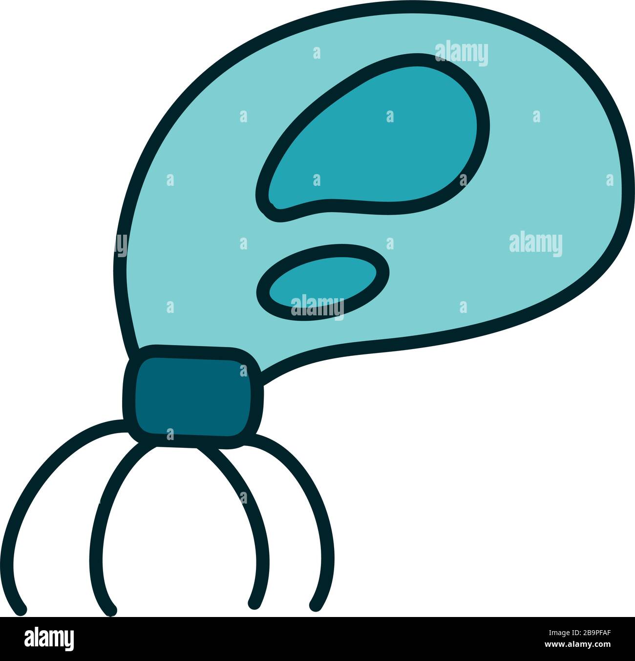 Virus with legs line and fill style icon design, Bacterium organism ...