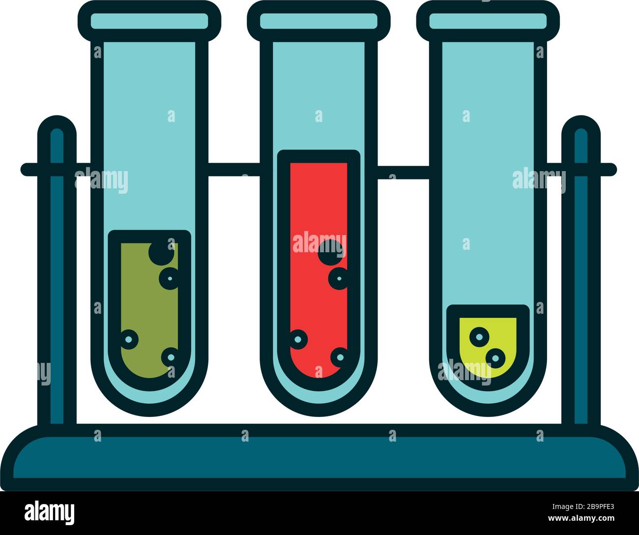 Tubes line and fill style icon design, Chemistry science laboratory ...