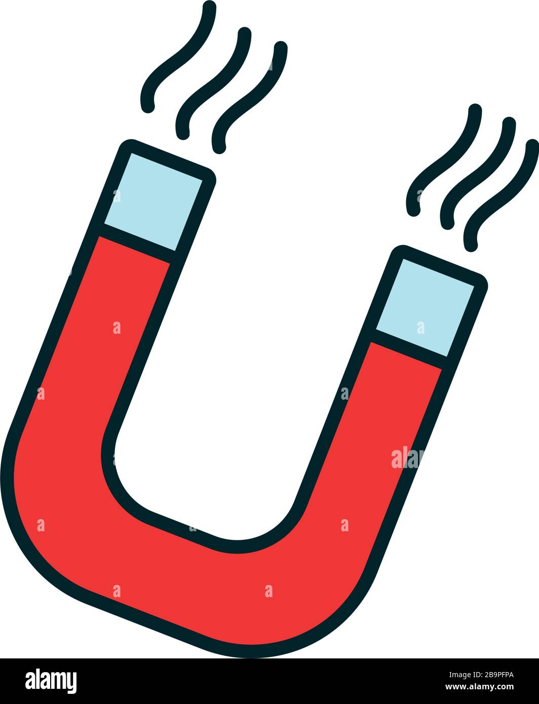 Magnet line and fill style icon design, Chemistry science laboratory ...