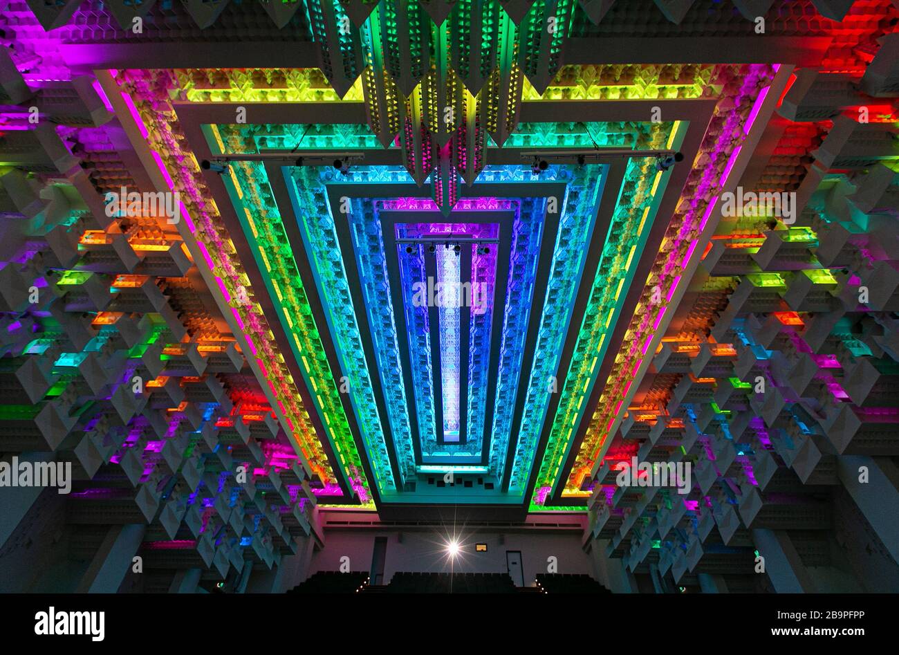 The illuminated ceiling of the Capitol Theatre, Melbourne Stock Photo ...
