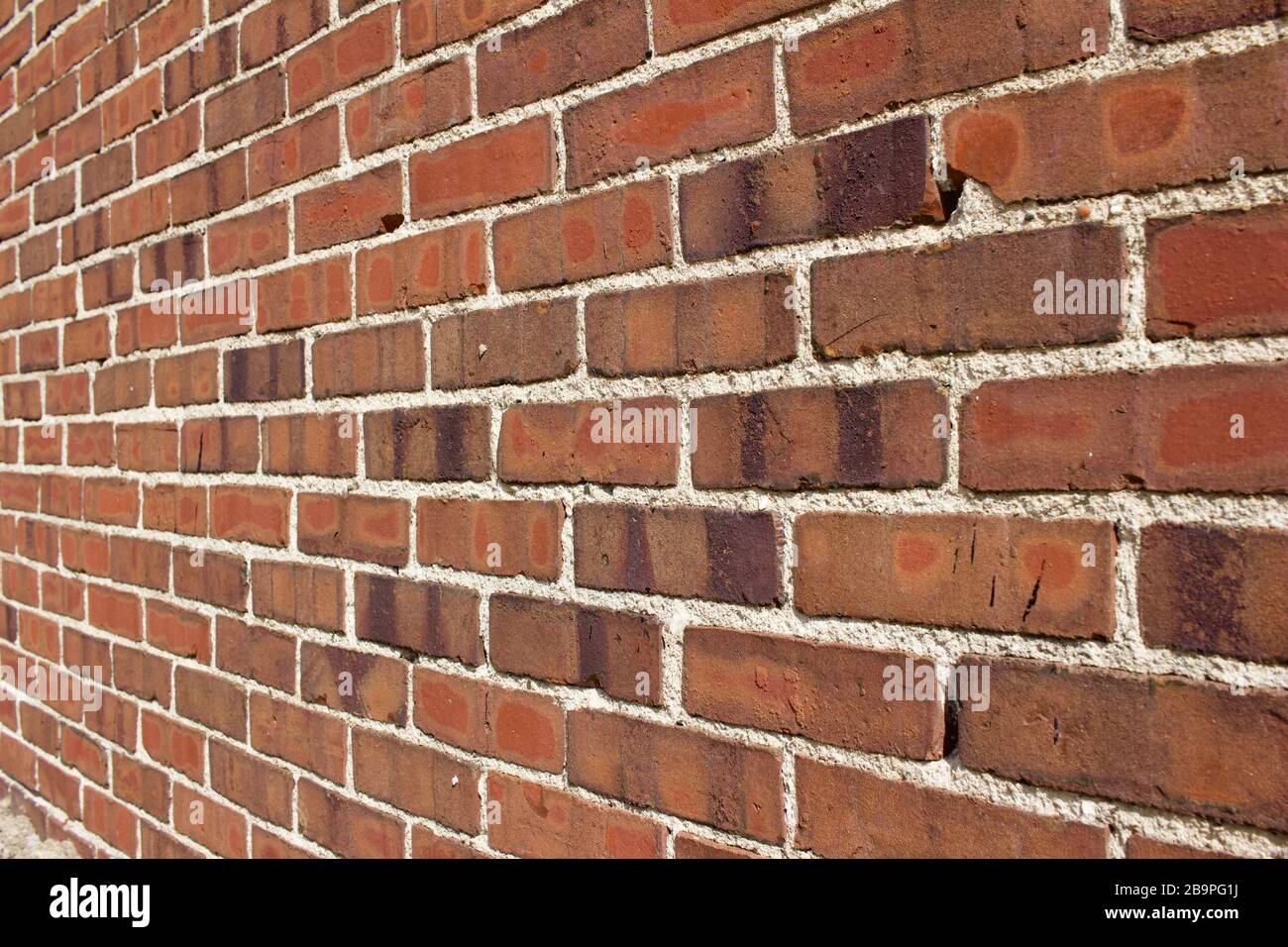 Older shabby chic red brick wall texture background with grungy mottled ...