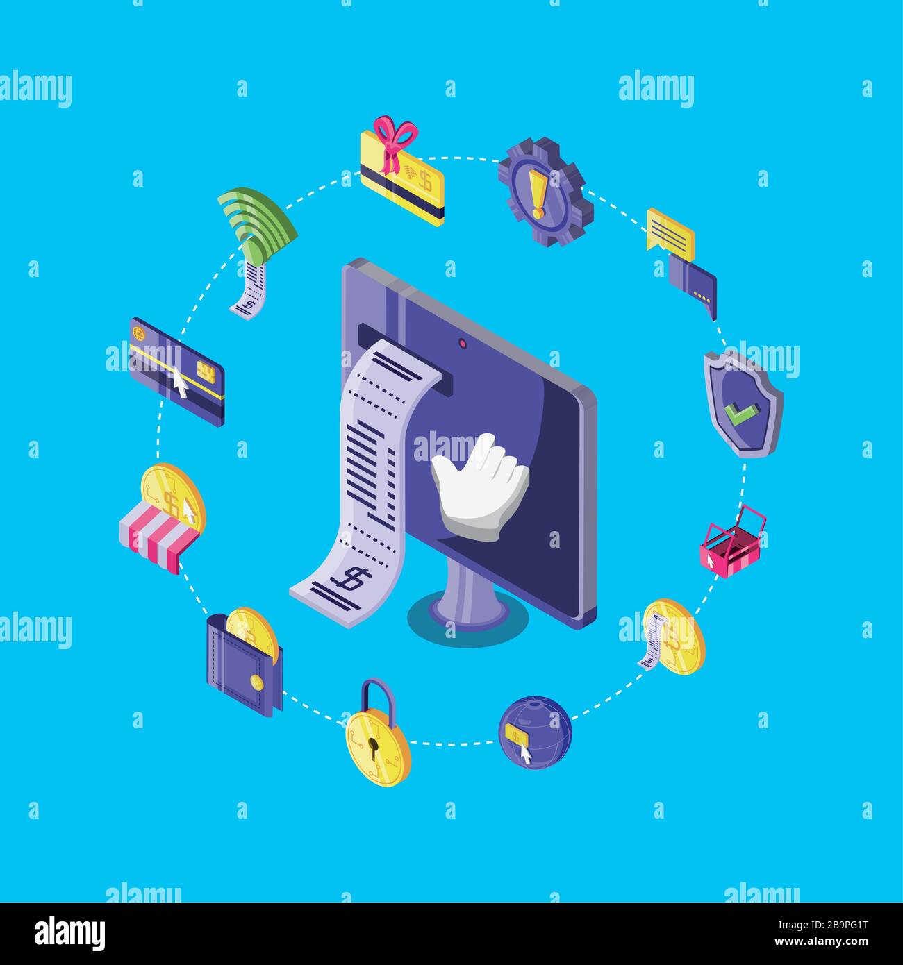 set of icons online payments vector illustration design Stock Vector ...