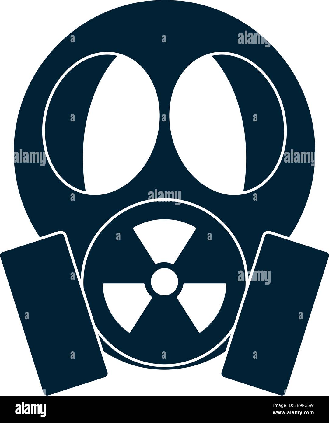 nuclear mask icon over white background, silhouette style, vector ...