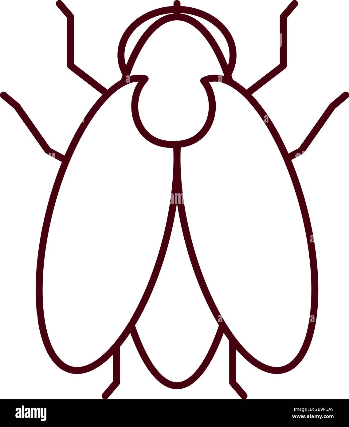 fly insect icon over white background, line style, vector illustration ...