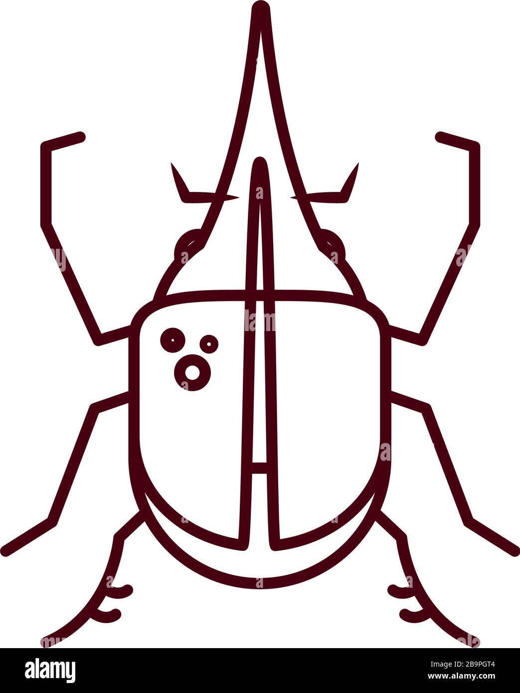 hercules beetle icon over white background, line style, vector ...