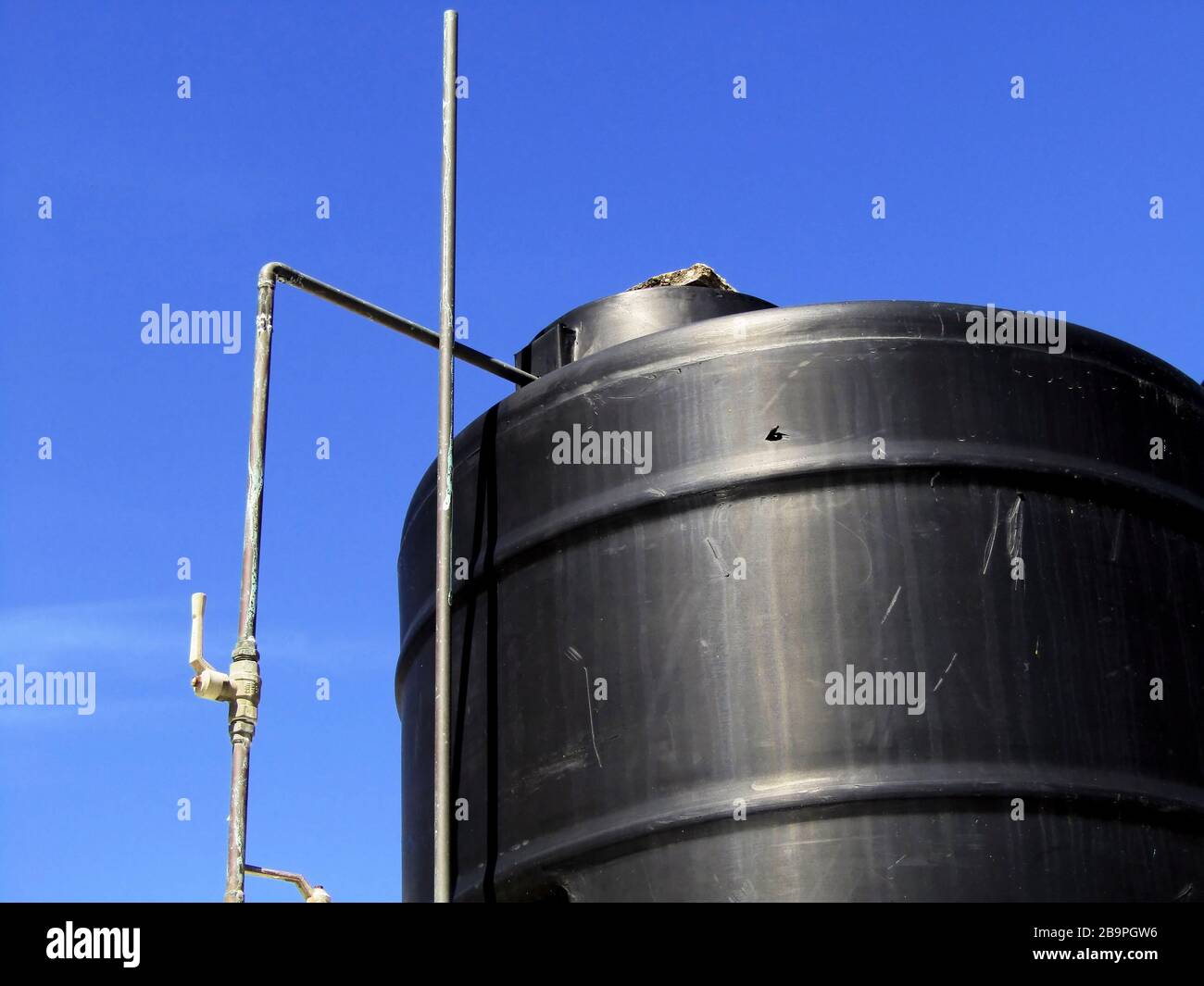 Domestic water system tank, Crete, Greece Stock Photo - Alamy
