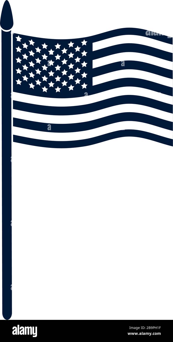 Usa flag silhouette style icon design, United states america ...
