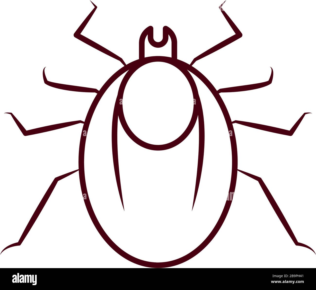 mite insect icon over white background, line style, vector illustration ...