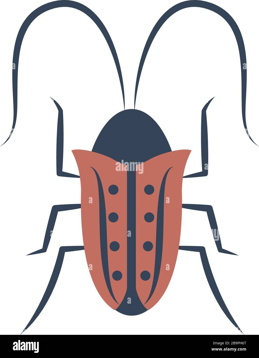 cockroach icon over white background, flat style, vector illustration ...