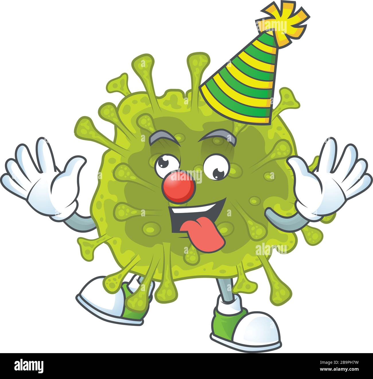 Cute and Funny Clown coronavirus spread presented in cartoon character ...