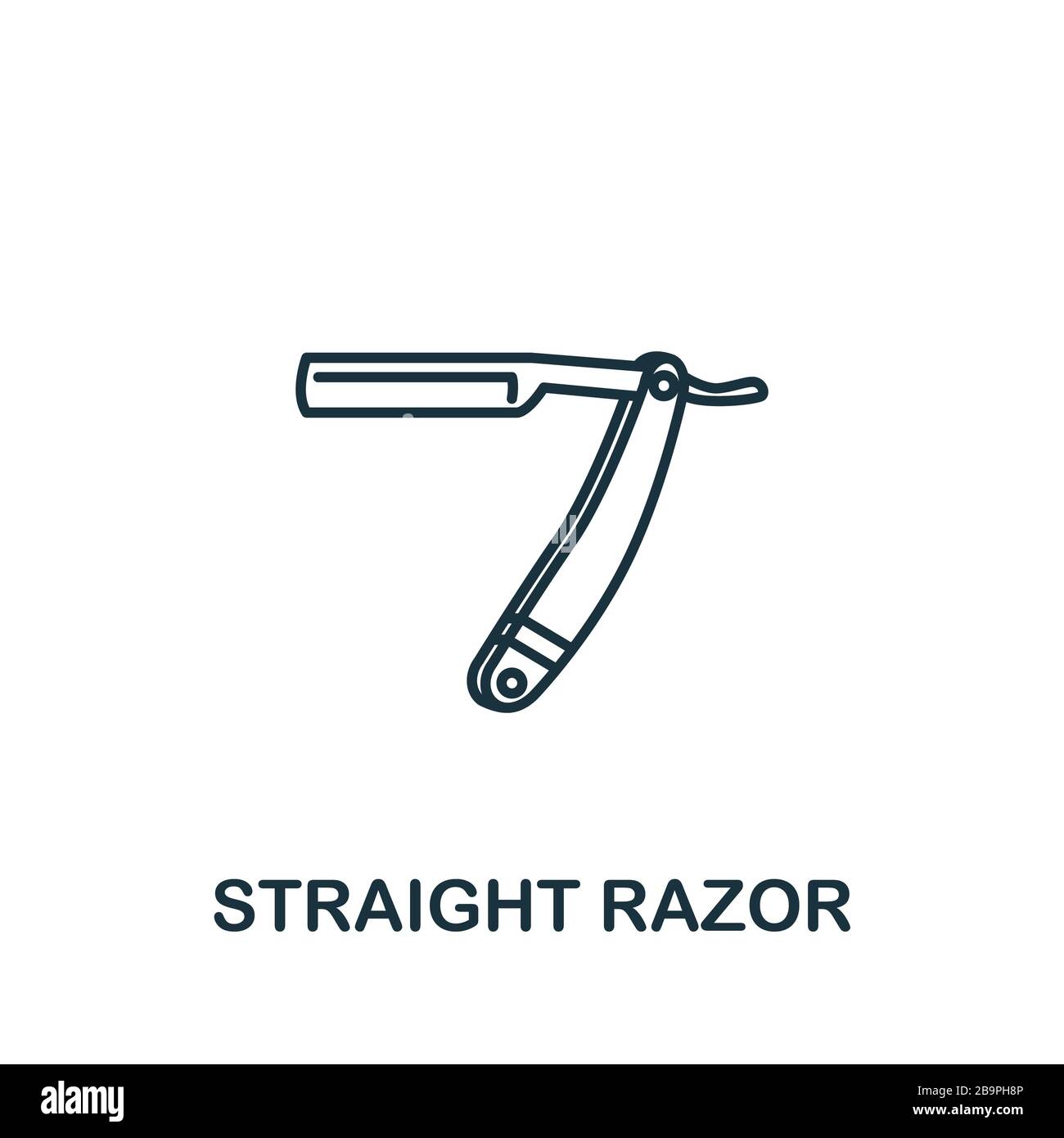 Straight Razor icon from barber shop collection. Simple line element ...