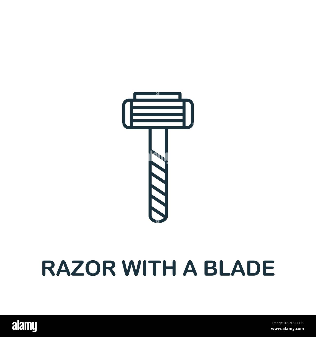 Razor With A Blade icon from barber shop collection. Simple line ...