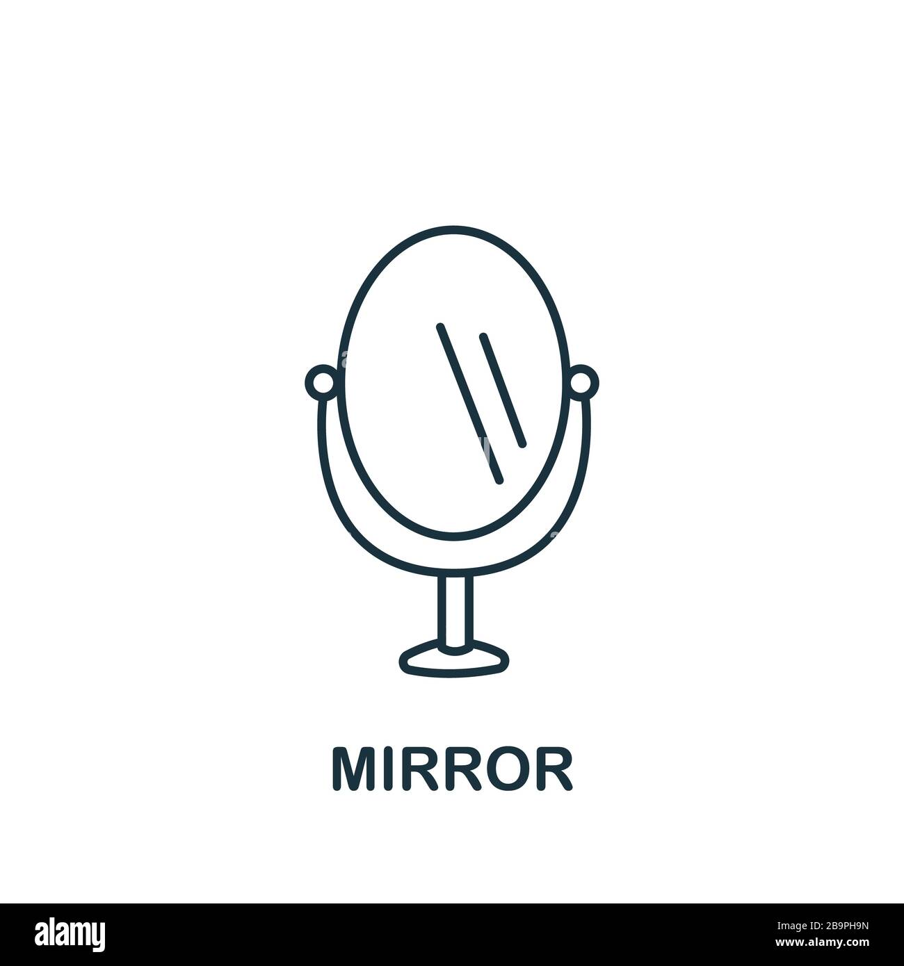 Mirror icon from barber shop collection. Simple line element Mirror ...