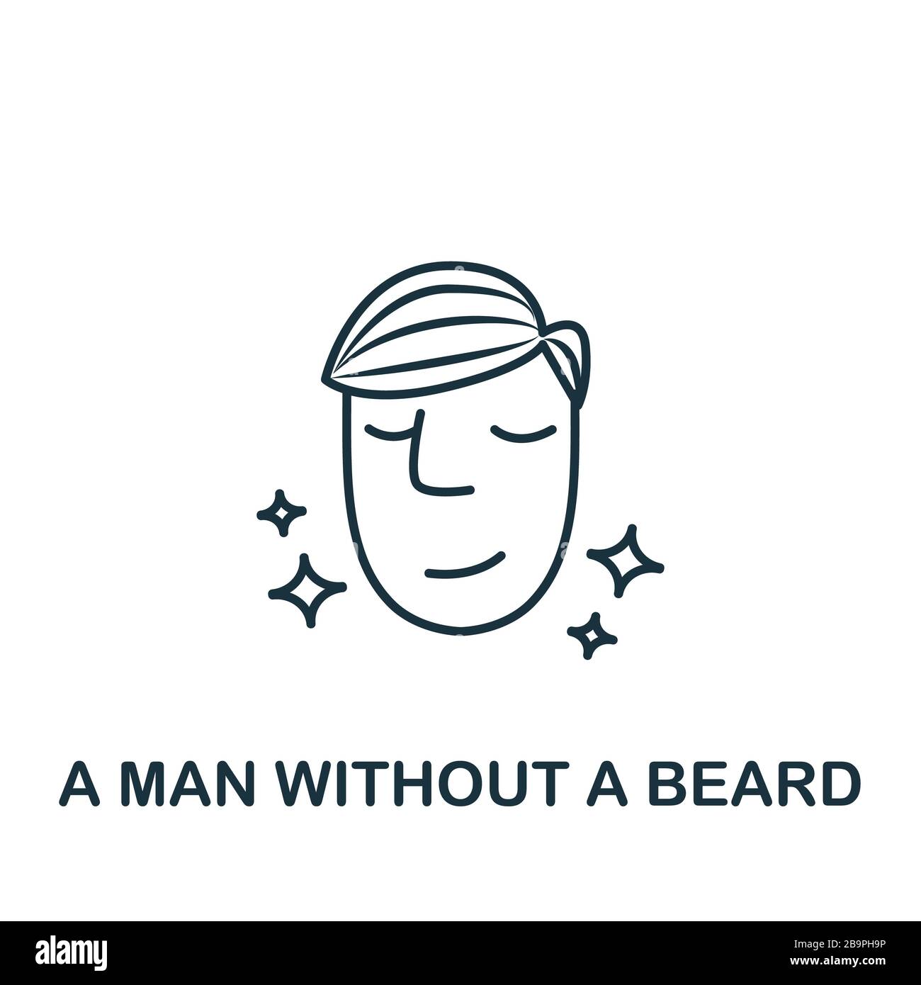 A Man Without A Beard icon from barber shop collection. Simple line ...